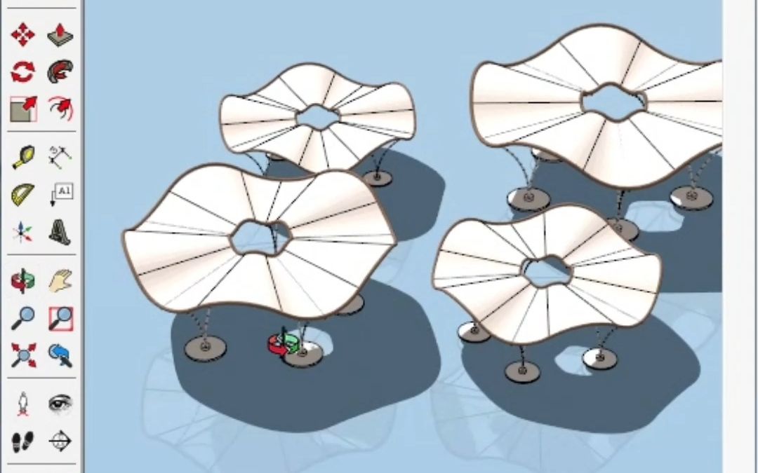 ...-异形凉亭sketchup基础工具建模,su建模思路分享,草图大师异形模型...