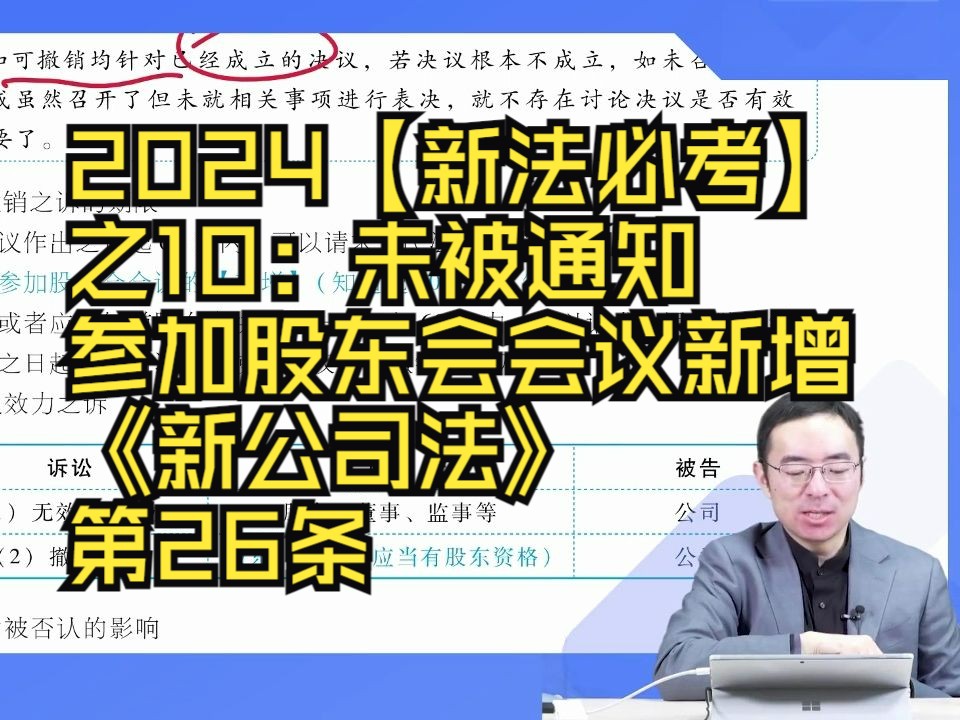 2024【新法必考】之10:未被通知参加股东会会议新增《新公司法》第...