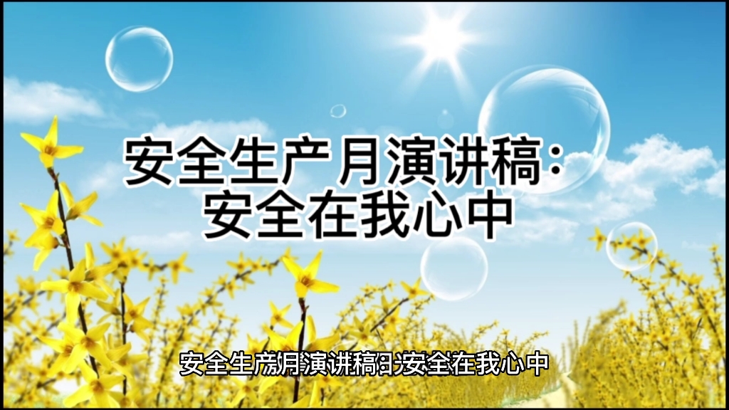 安全生产月演讲稿:安全在我心中