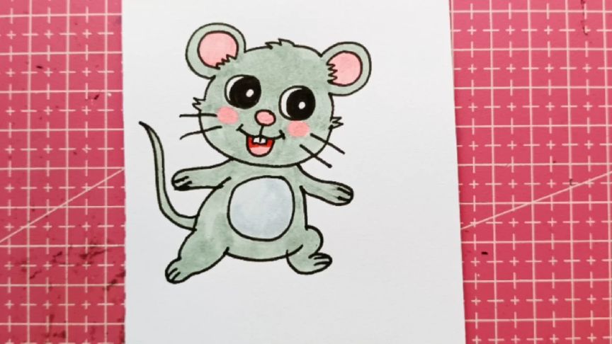简笔画:十二生肖简笔画子鼠的画法
