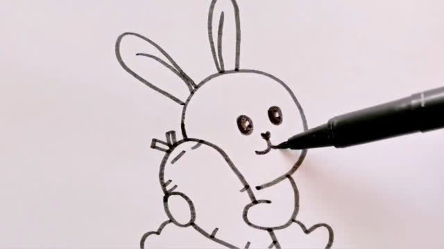 简单画可爱小兔子,亲子简笔画教学!