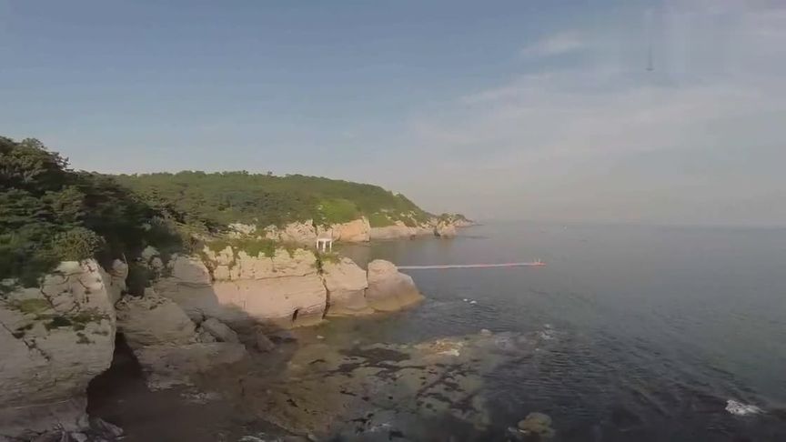 航拍大连金石滩旅游风景区