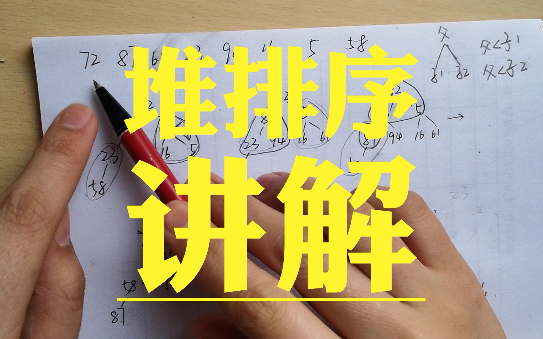 堆排序例题超详细解答_ 小顶堆例题 初建堆,重建堆,排序全过程