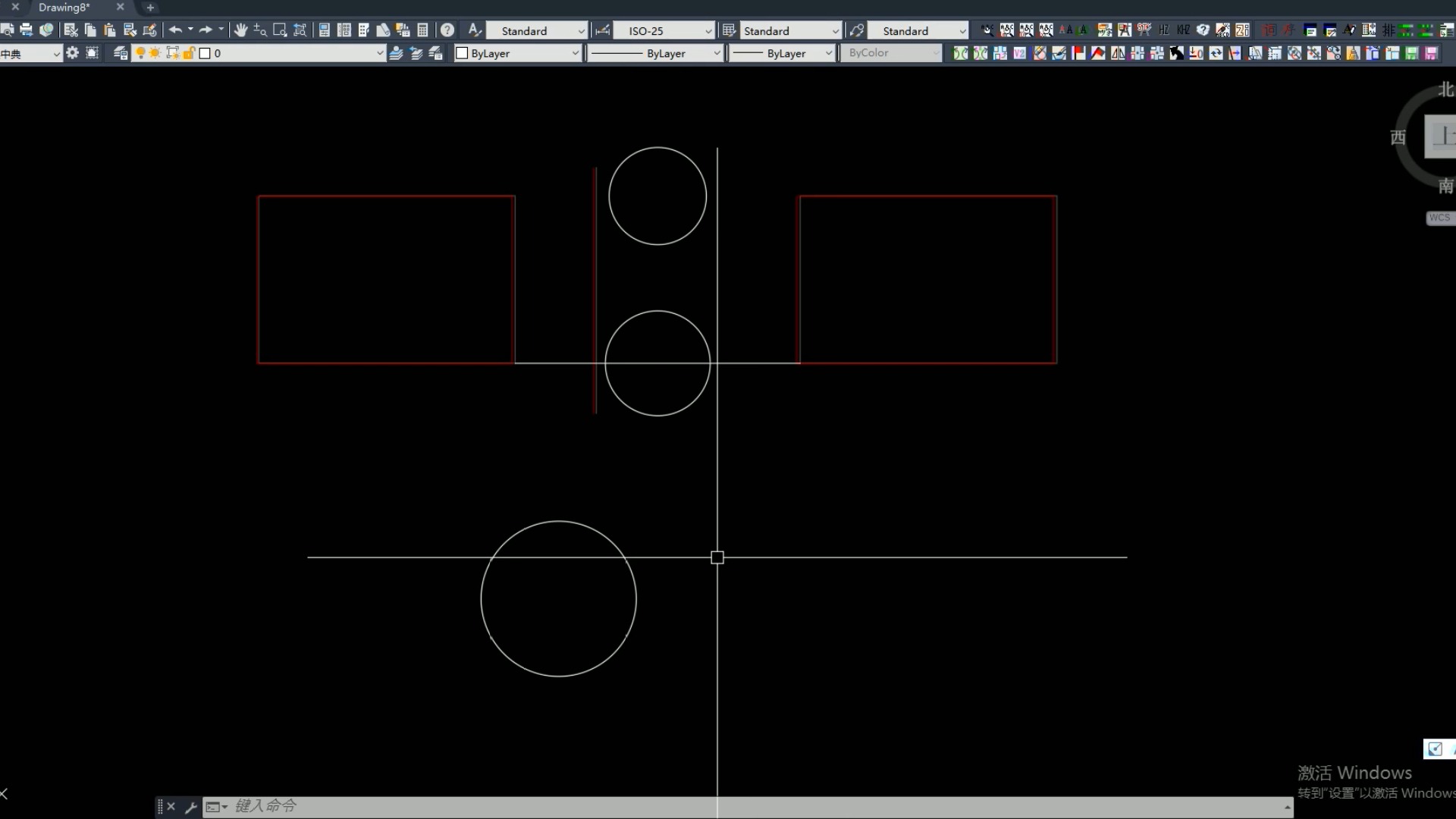 CAD一个找中点的小技巧