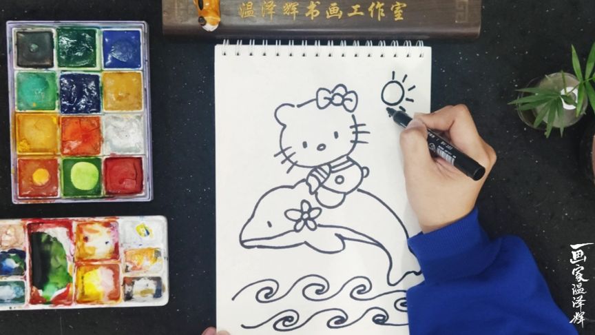 超可爱的哈喽kitty猫简笔画,好学又好看