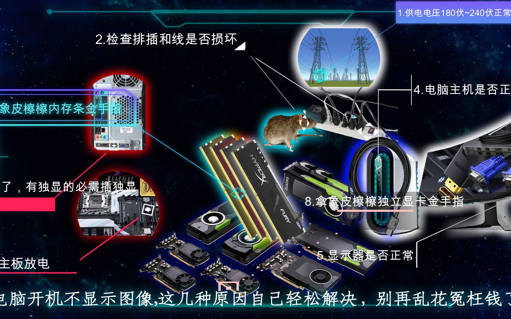 电脑开机不显示图像,这几种原因自己轻松解决,别再乱花冤枉钱了