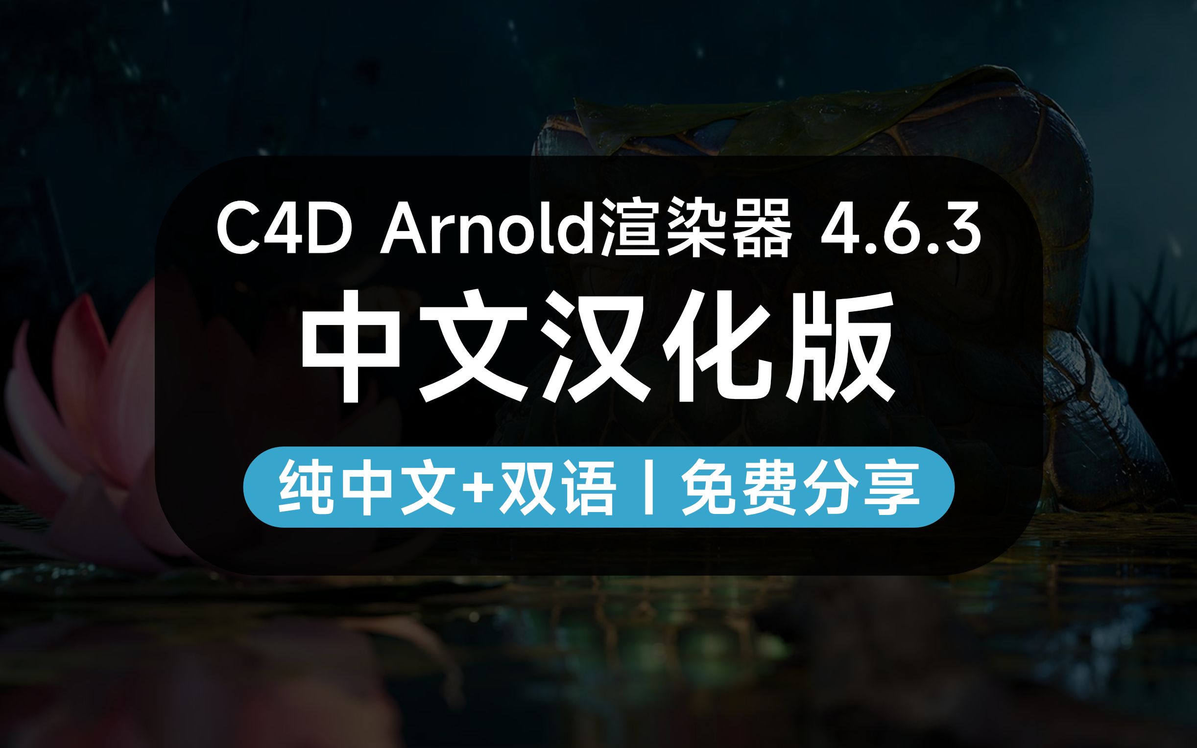 【免费分享】C4D Arnold渲染器 4.6.3 中文汉化版 纯中文+双语版 汉化...