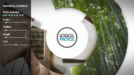 旋转标志揭幕摄影照片开场AE模板 Logo & Photos - V1