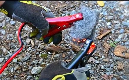 【熊叔实验室】教你如何用汽车电池生火 @柚子木字幕组