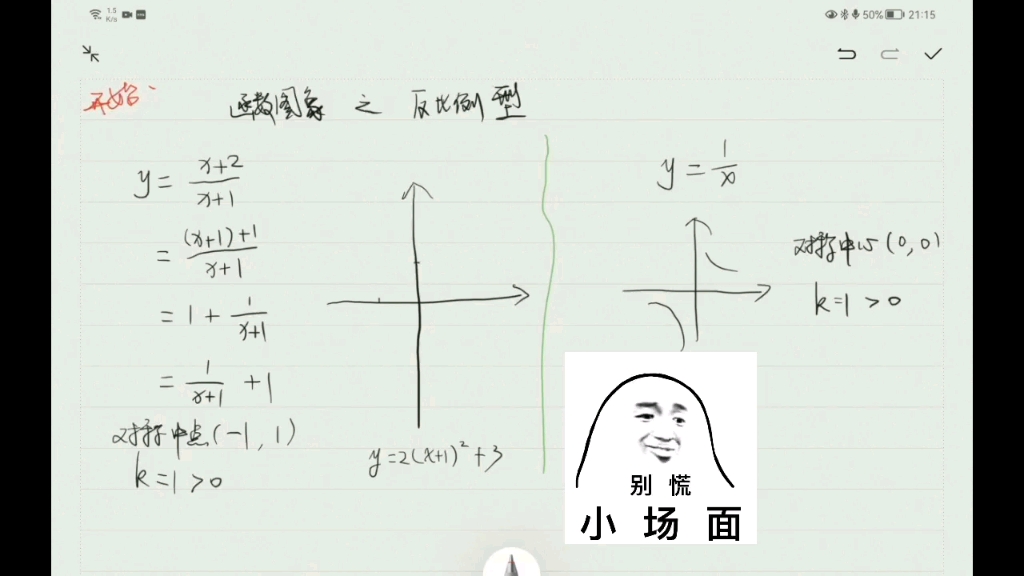 函数图像作法——类反比例型函数