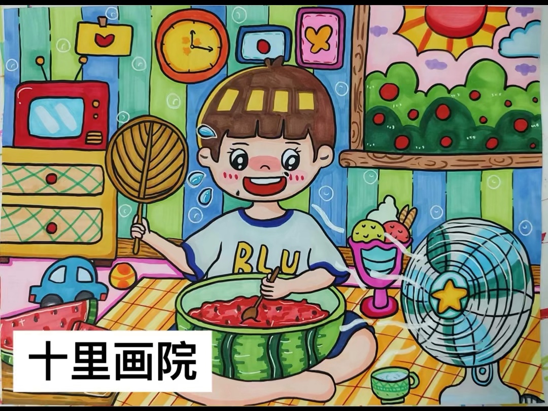 大暑小暑夏日节气主题绘画手抄报书签#大暑 #小暑 #夏日 #节气 #儿童画