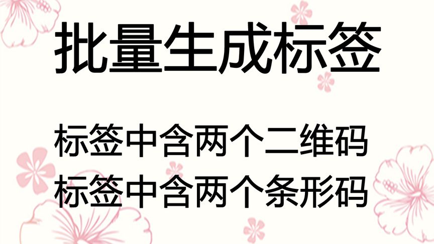 Excel批量生成标签,标签中可以存放两两个二维码或者两个条形码