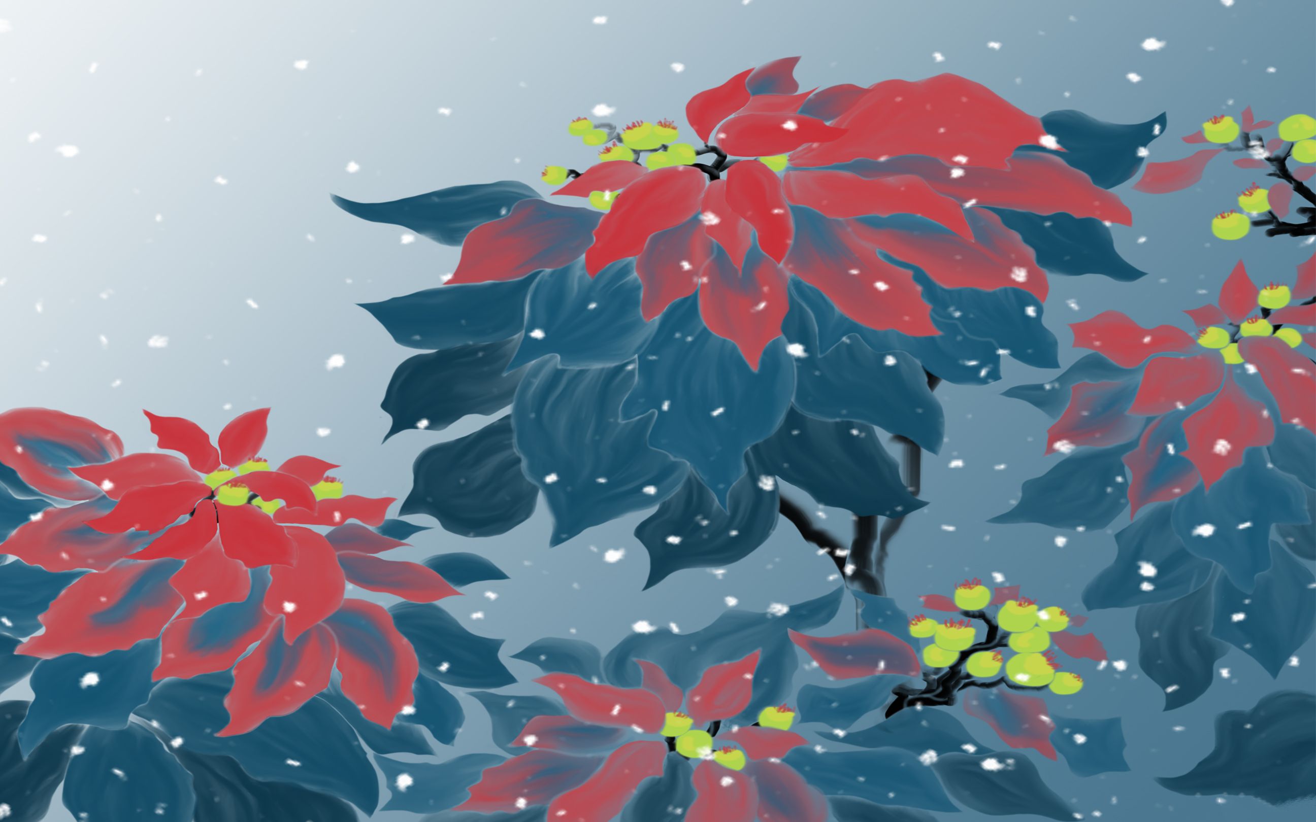 【双语国画】无骨ߎ�一品紅ߎ�零基础教程(带讲解)