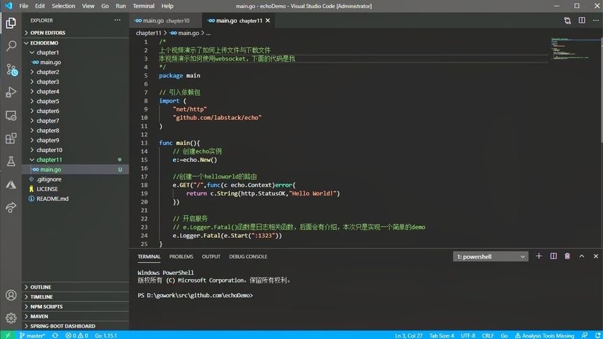 Go语言Echo Web框架11_websocket