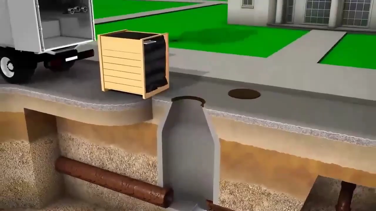 入式CIPP管道非开挖修复技术动画演示,完美修复破损的管道!