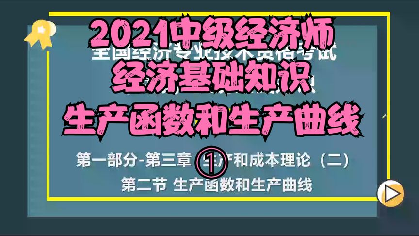 2021中级经济基础知识-第3章 第二节 生产及相关概念