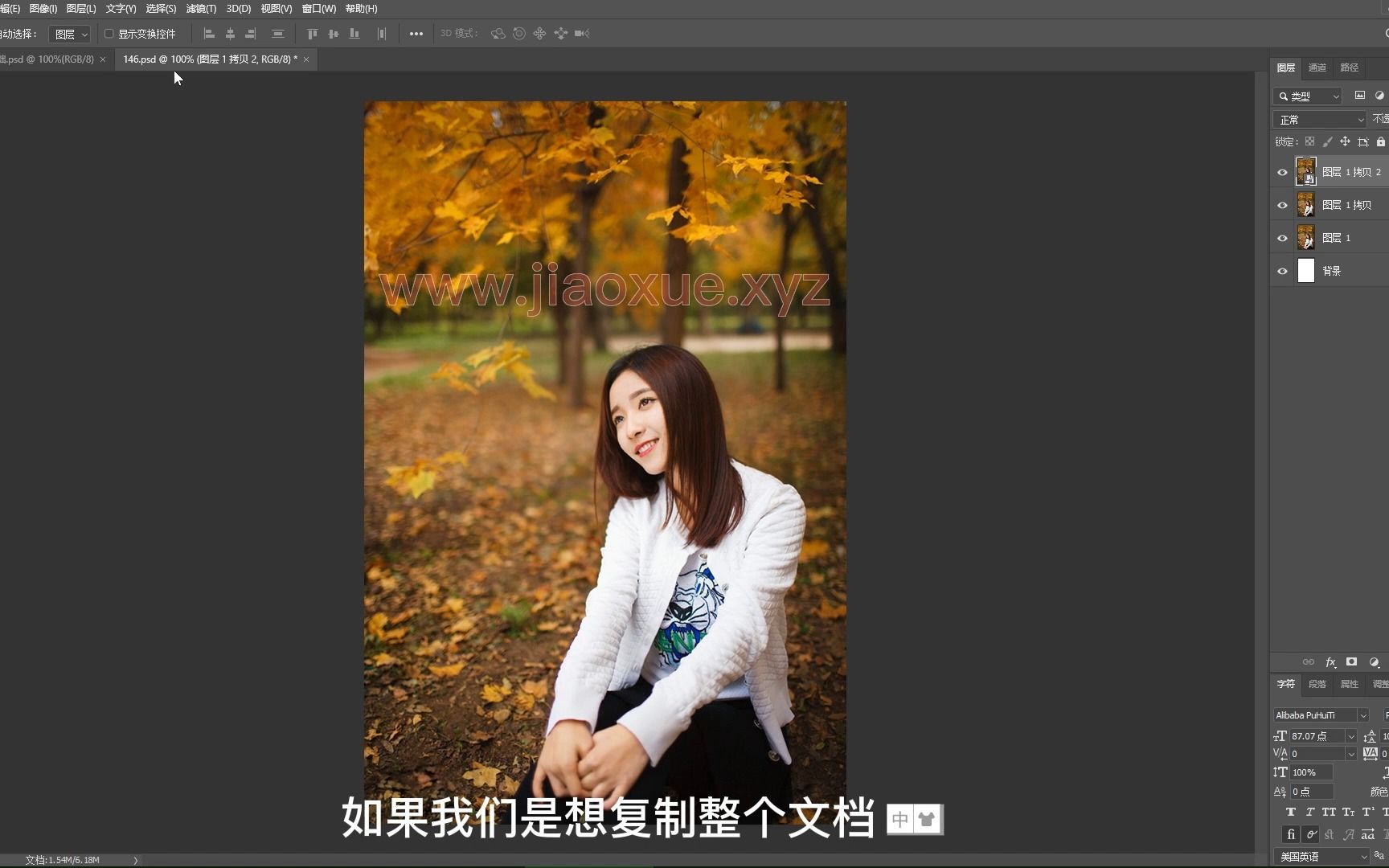 PS 零基础入门 146:复制单个图层,复制整个文档