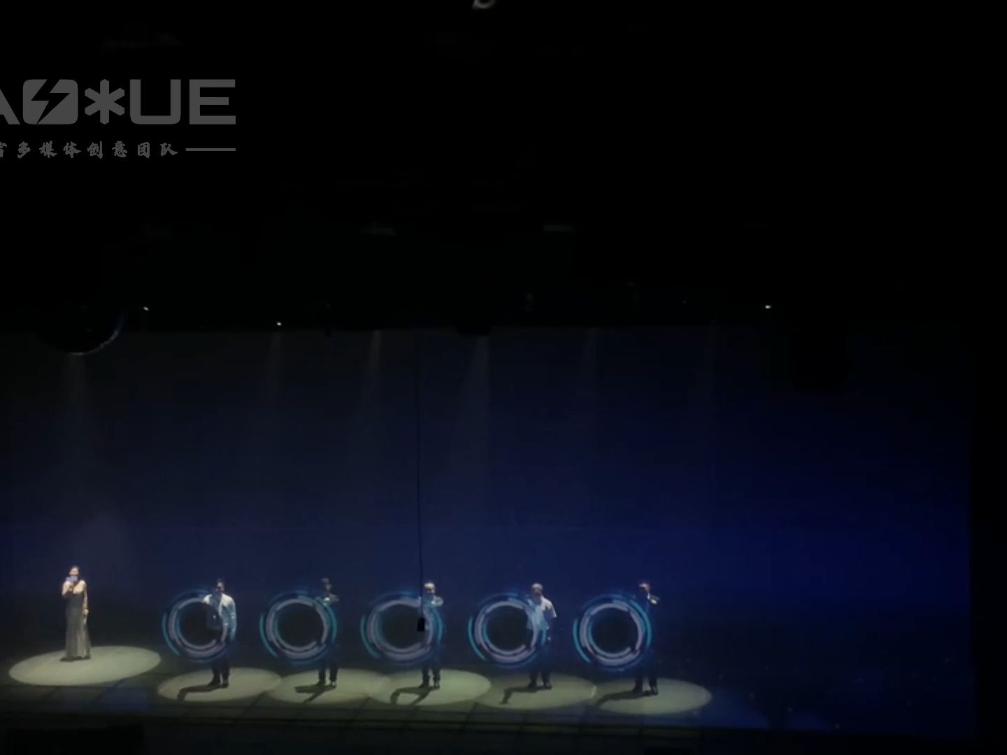 科技感十足的发布会领导启动仪式全息投影互动