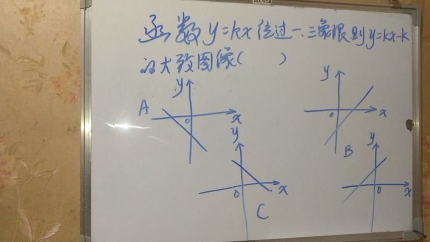 初中数学:(选择题)快速判断一次函数y=kx-k的图像