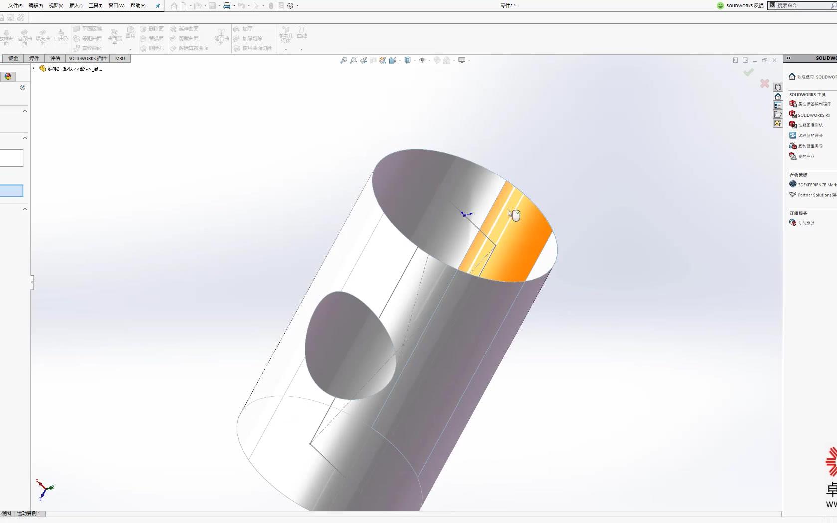 SOLIDWORKS 2019从曲面删除孔新功能
