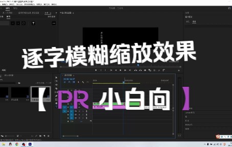 《小白向一镜到底》PR逐字模糊缩放文字效果