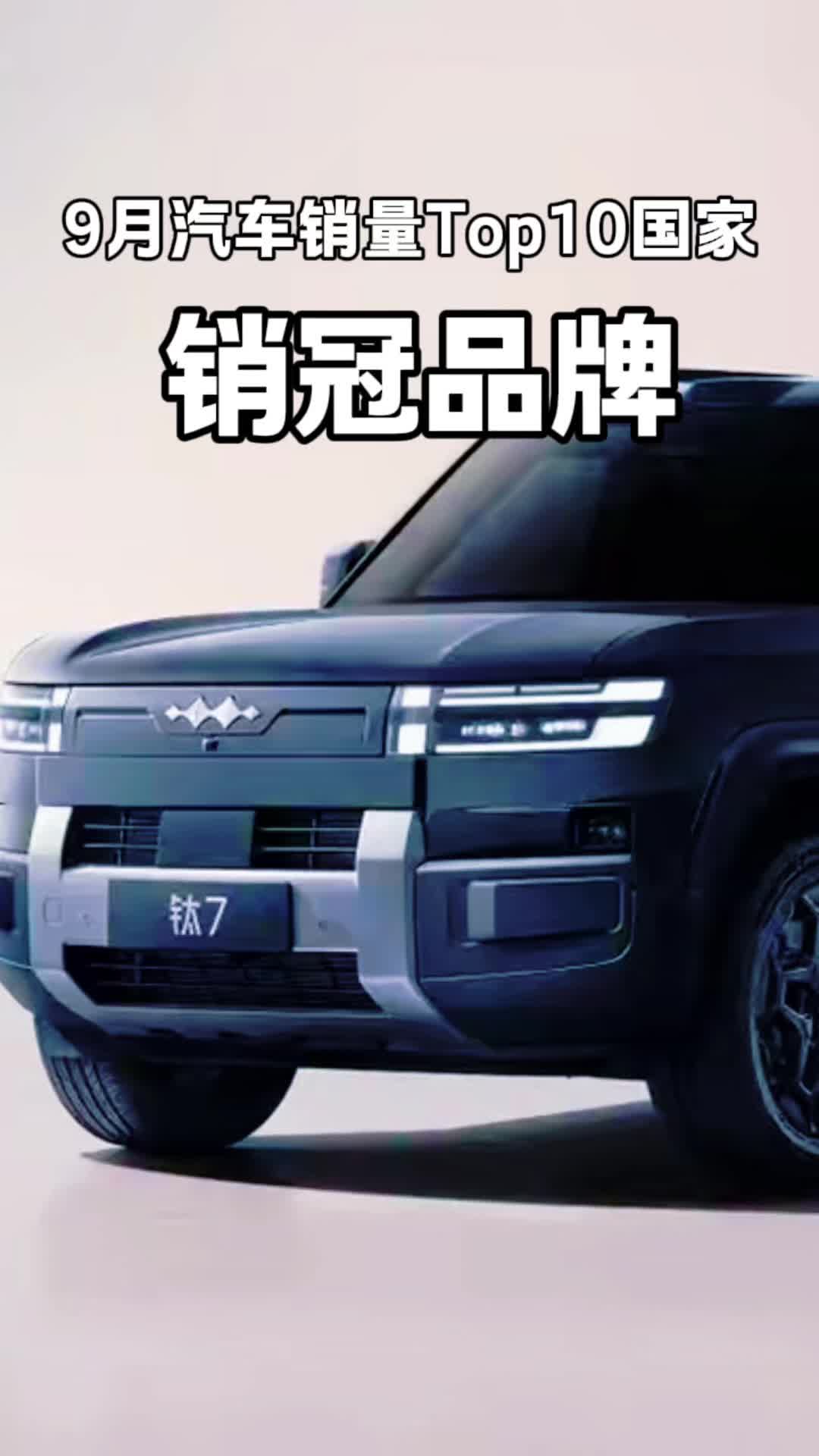 9月份汽车销量Top10国家销冠品牌分别卖多少车? #汽车销量 #汽车...