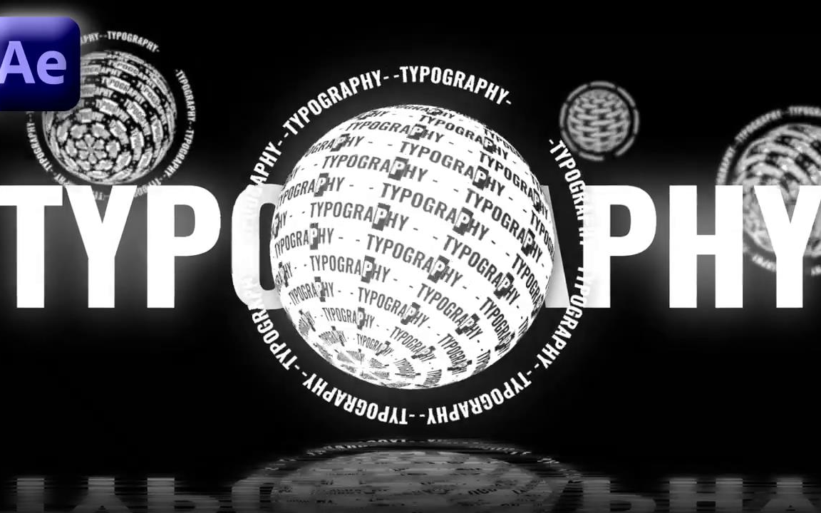 【AE教程|油管搬运|排版文本动画】旋转球体文字动画