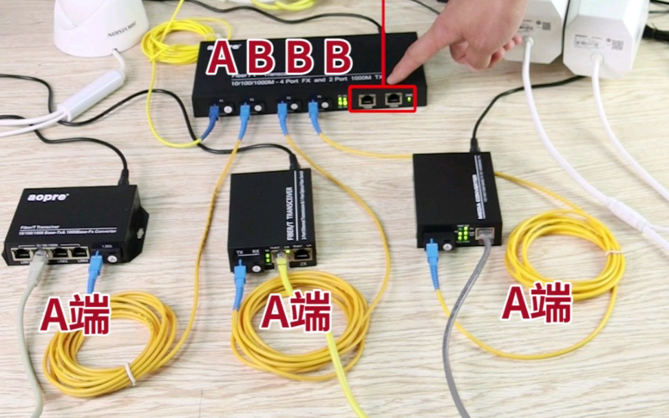 4月2电汇聚型光纤收发器交换机中继/汇聚功能实操