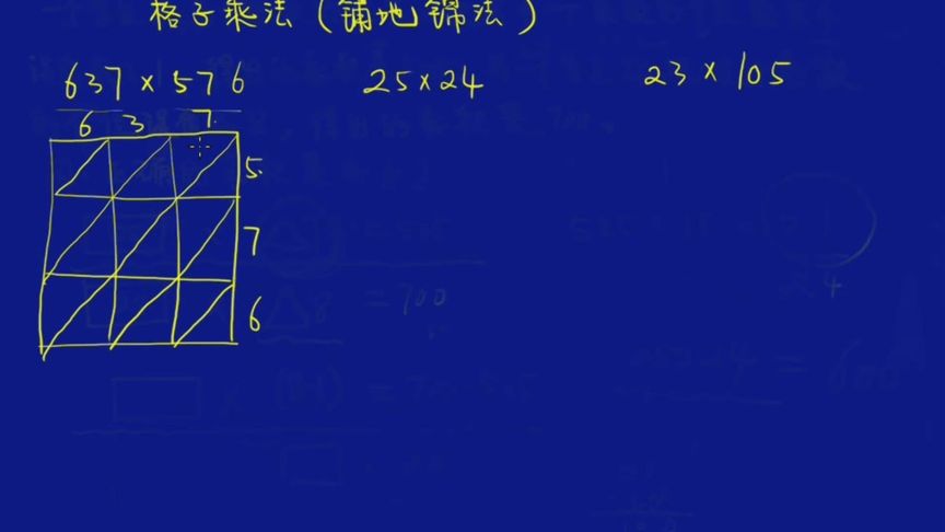 古代人计算乘法的方法:格子乘法(铺地锦法)