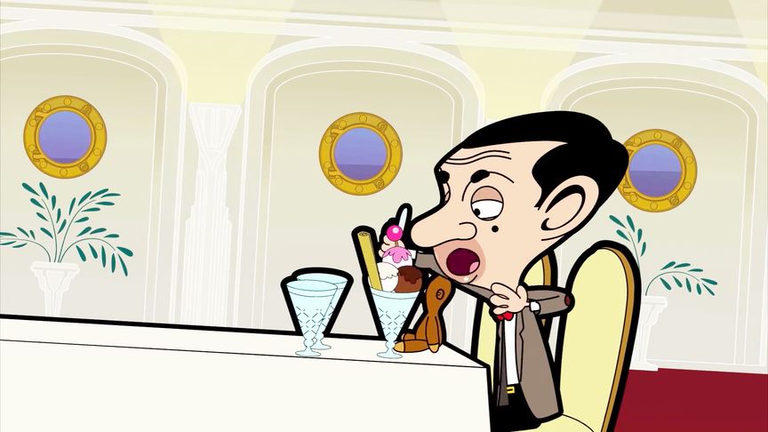 憨豆先生动画版:憨豆一个人吃了三份甜点!