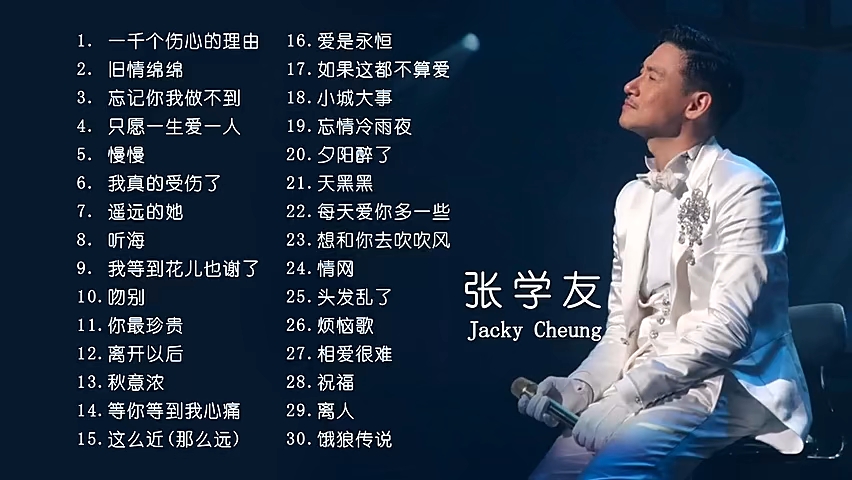 张学友怀旧金曲精选歌单30首