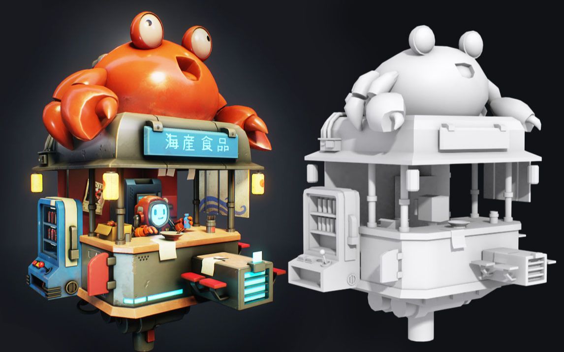 【3Dmax建模】动漫风格化场景制作,0基础建模思路讲解