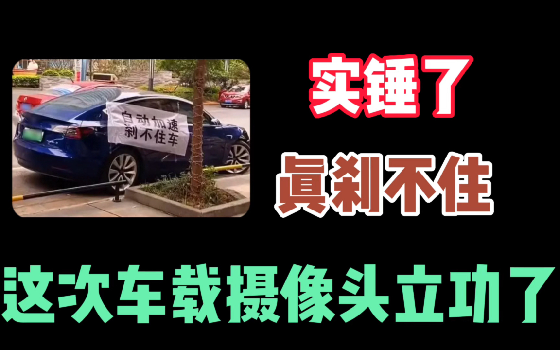 实锤了!某斯啦它真刹不住,车载摄像头立功了 #新能源汽车
