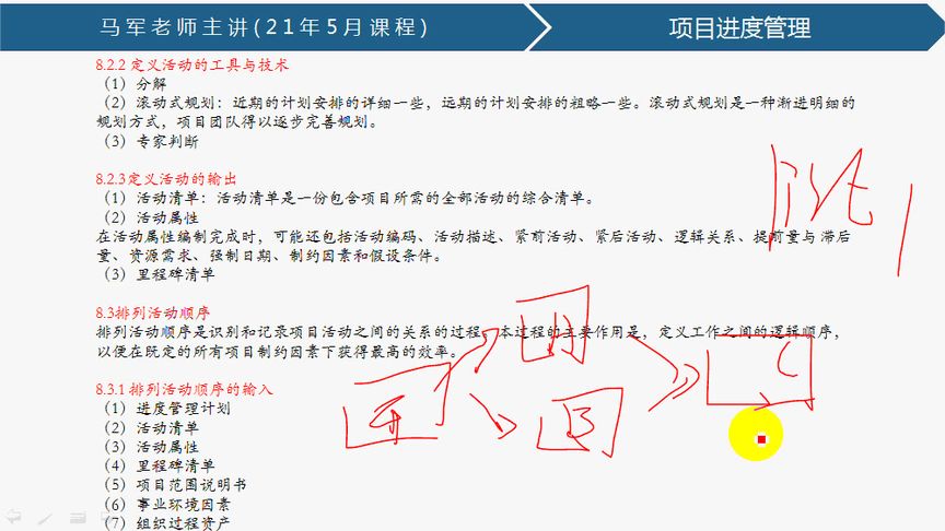 软考系统集成项目管理工程师马军老师视频之项目进度管理