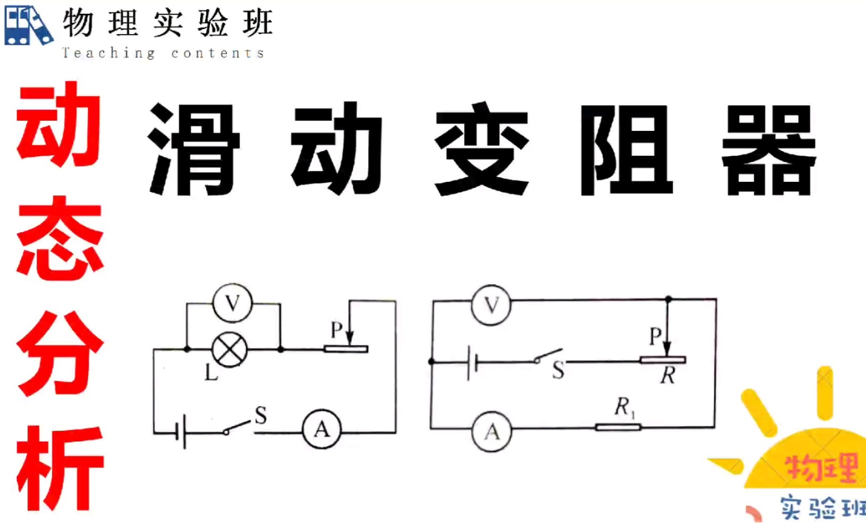 初三物理:滑动变阻器动态电路分析,很基础