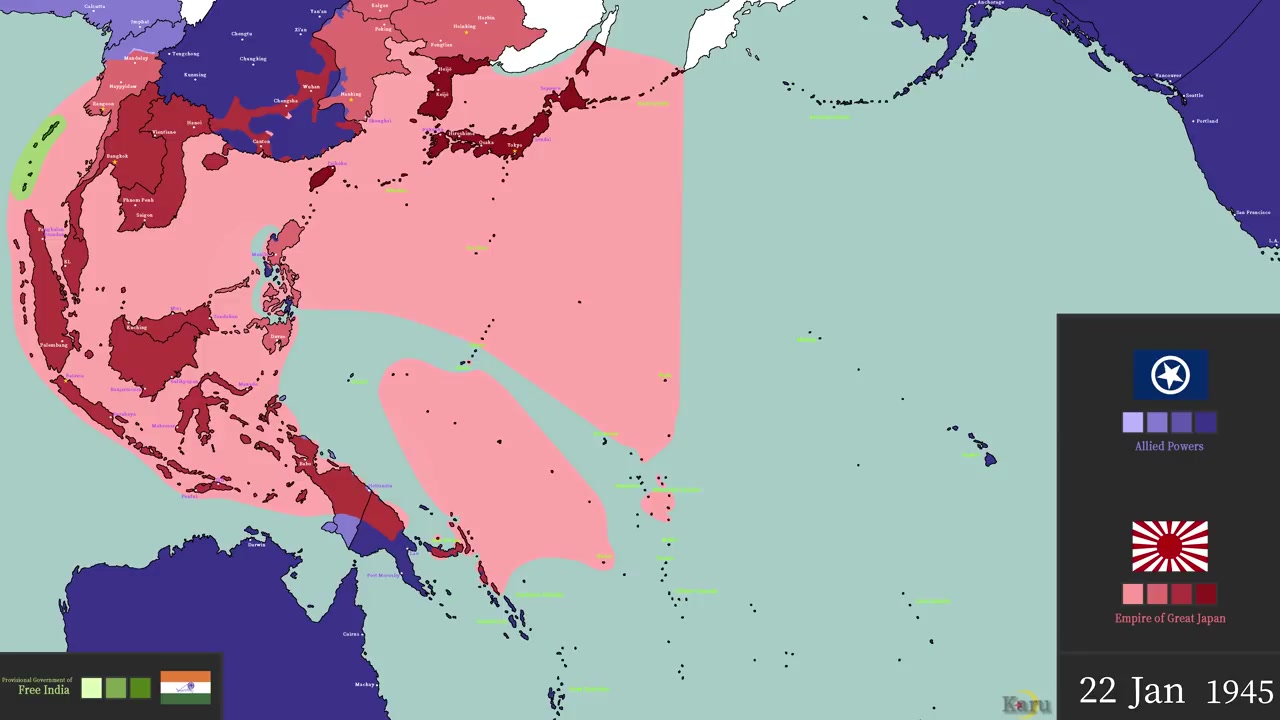 【历史地图】太平洋战争(每天)