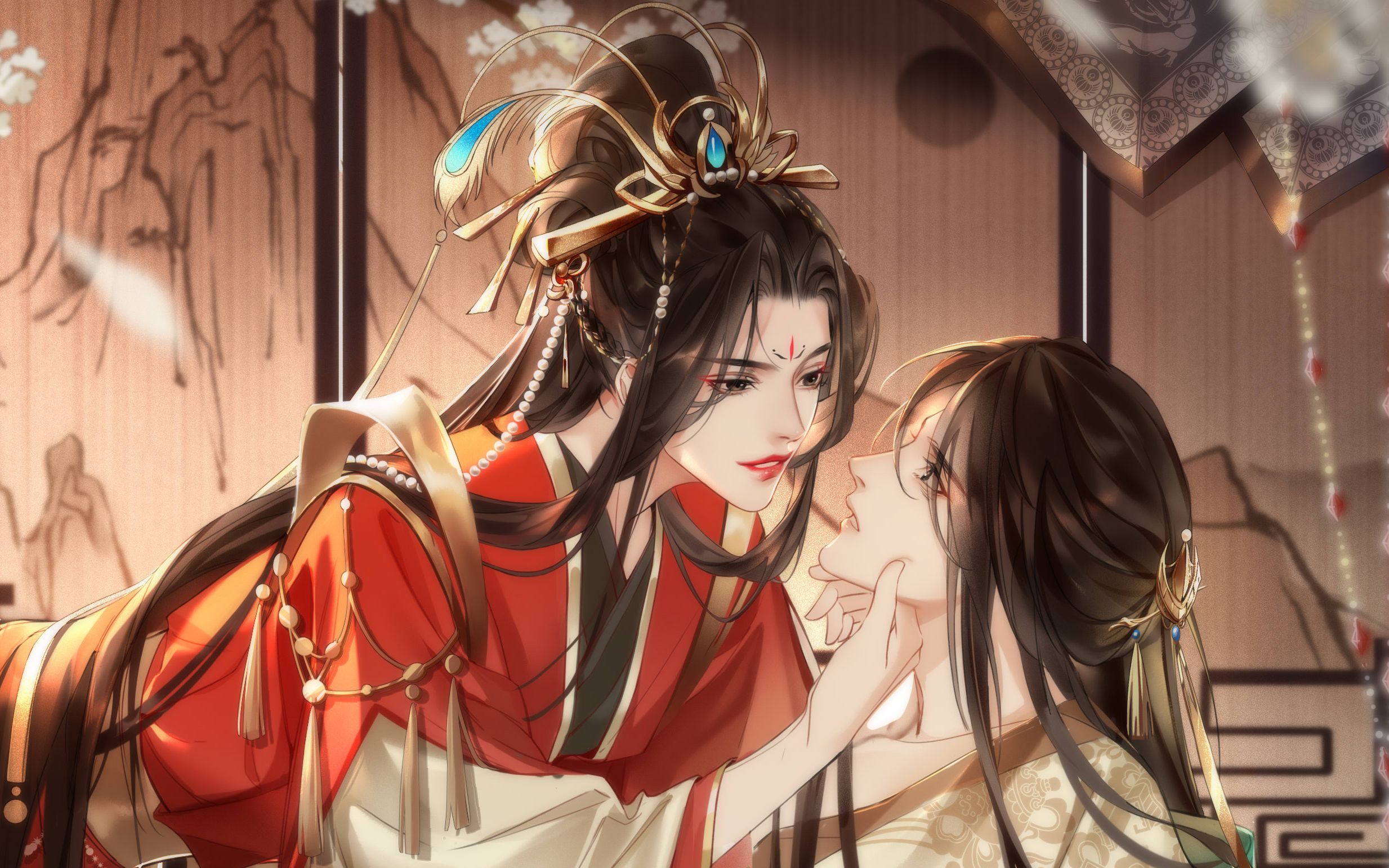 【绘画过程】大概是一张女a男o设定的文游cg?