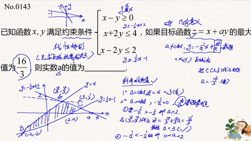 高中数学——线性规划中动斜率求截距确定参数值