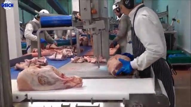 惊人的自动切肉//高速切片机