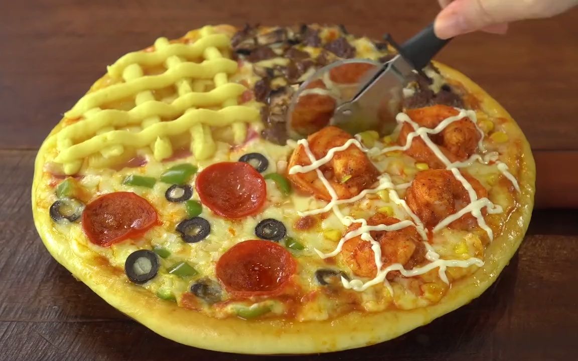 简易版披萨制作方法,看着就好吃!上