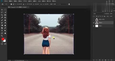 PS教程:竖屏图片转