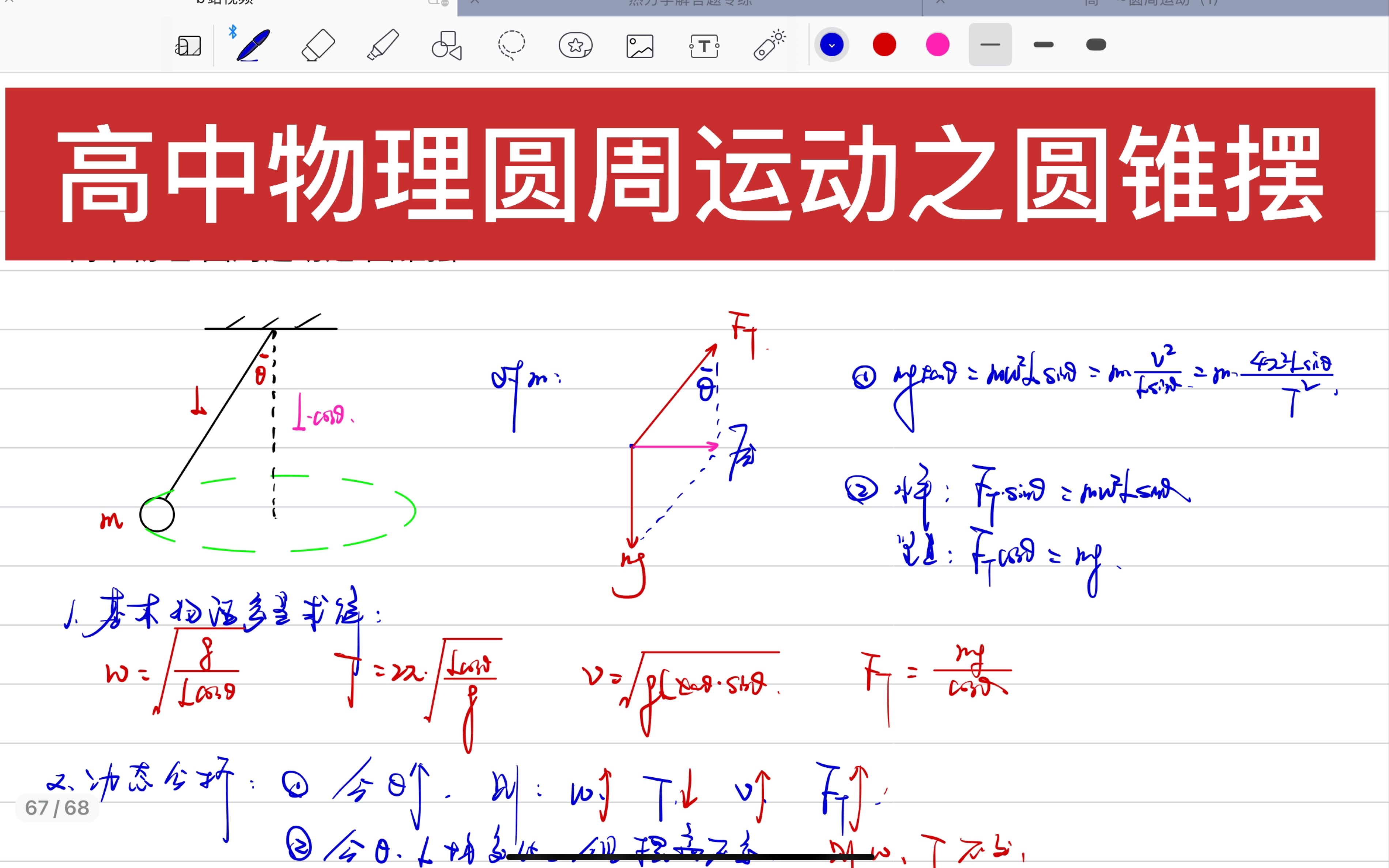 【高中物理—圆周运动】带你全面解析圆锥摆模型!感受物理之美!