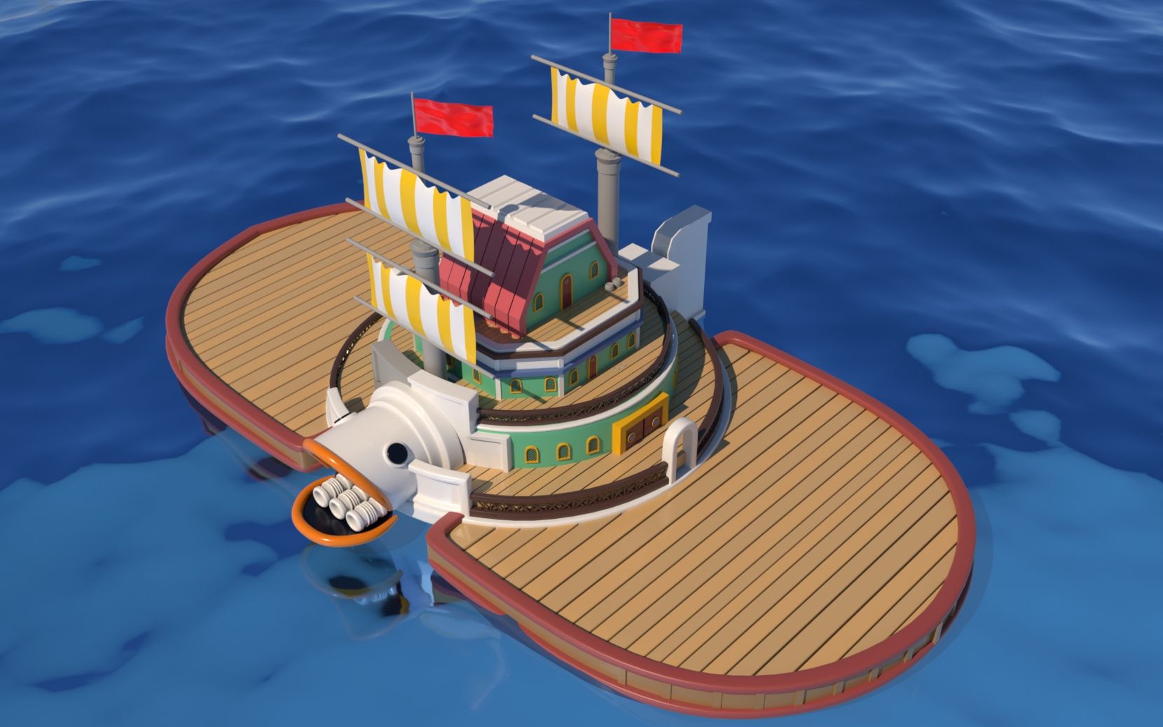 3D建模载具系列模型制作-海盗船