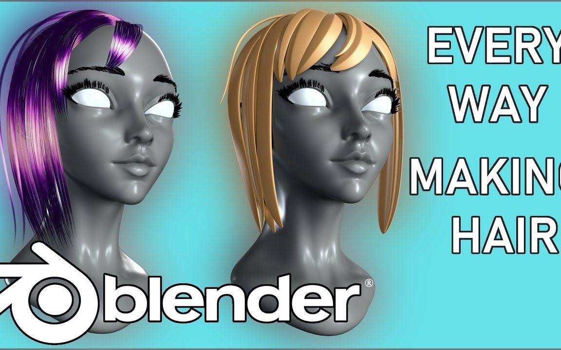 iBlender中文版插件 Hair Tool Blender 教程头发发片毛发曲线 粒子 ...