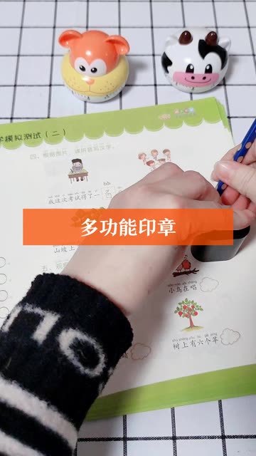 有了这个多功能学习印章,六合一,含米字格,拼音格,田字格等,.