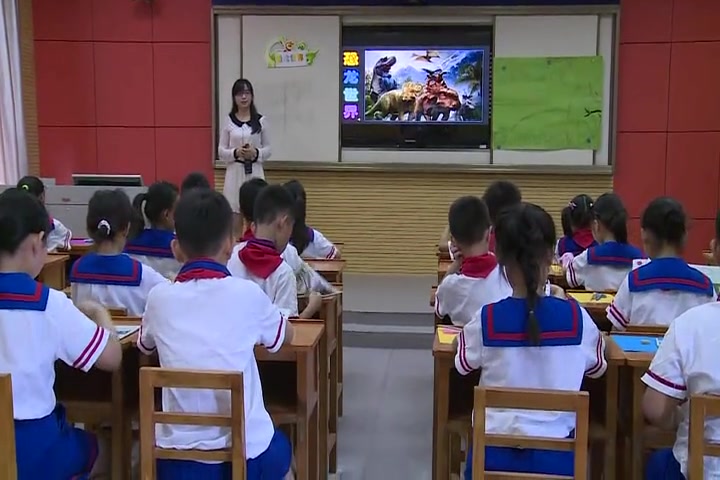 ...人美版小学美术三年级下册《1.恐龙世界》湖北省-胡老师优质课公开...