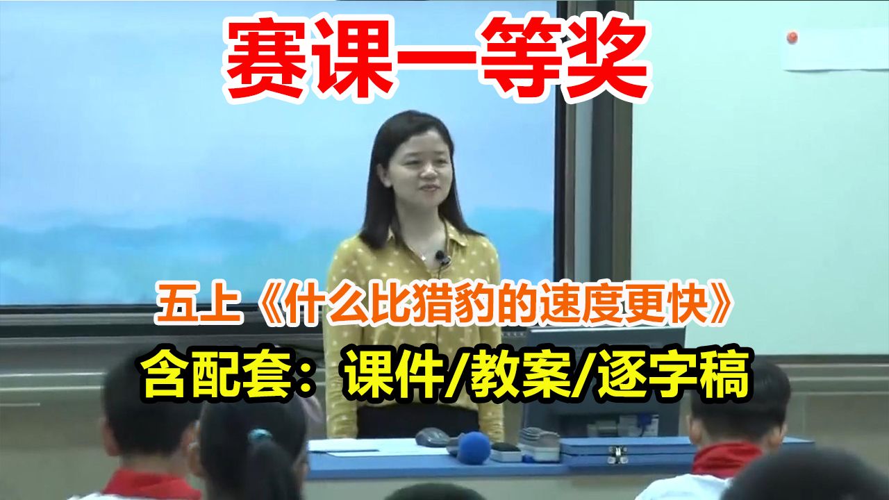 五上《什么比猎豹的速度更快》国赛一等奖优质公开课,(有配套课件、...