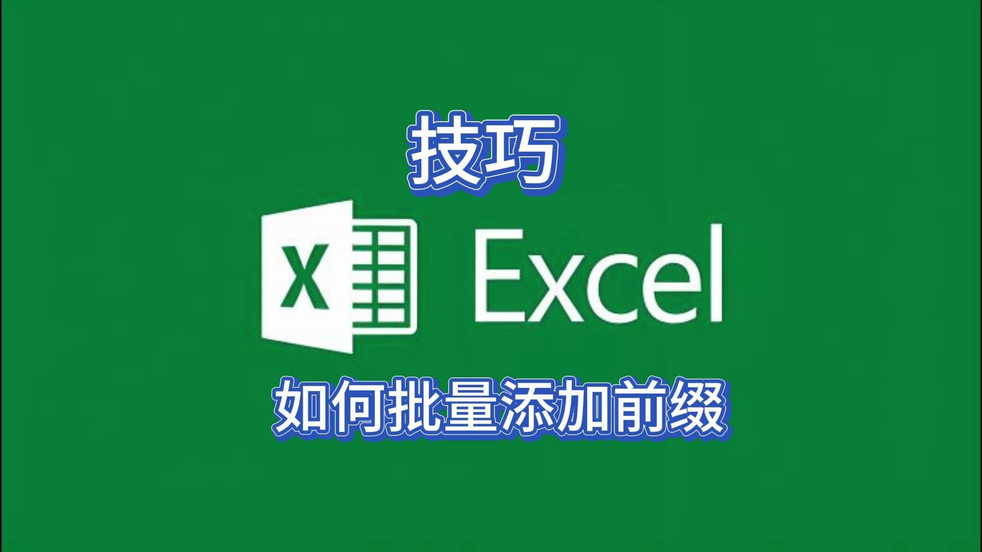 第79集 Excel高手这样批量添加前缀