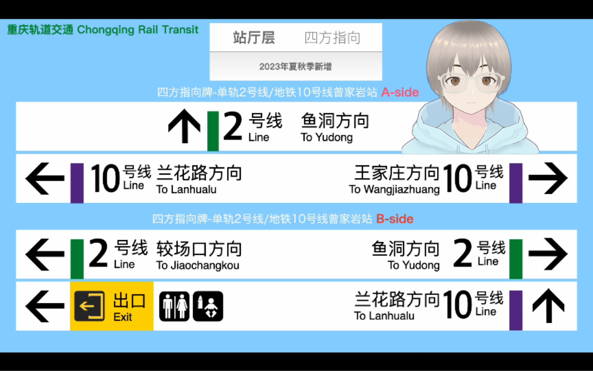 【仿】全国最美观的重庆轨道交通导视设计/指向牌