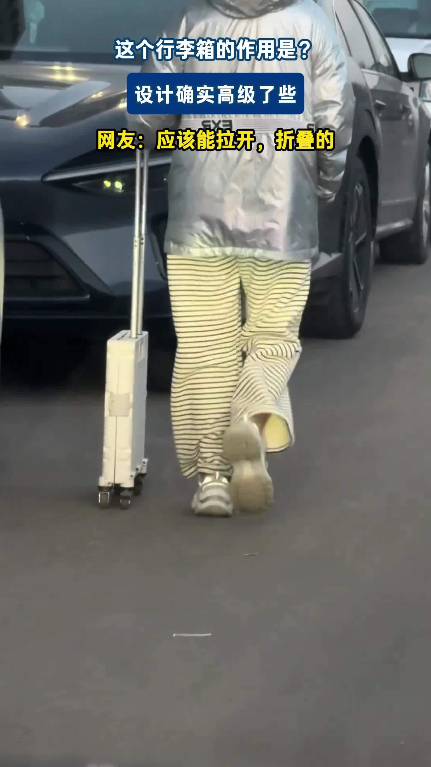 这个行李箱的作用是?设计确实高级了些,网友:应该能拉开,折叠